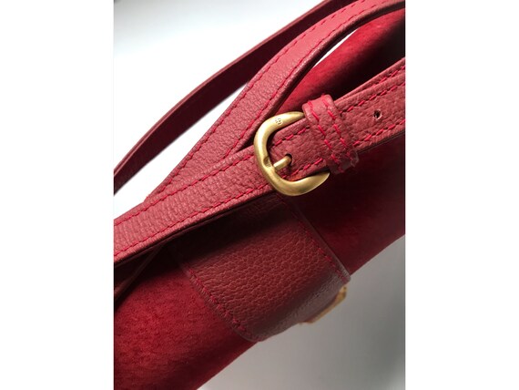 Rare vintage Gucci shoulder bag, red suede Gucci bag - Gem