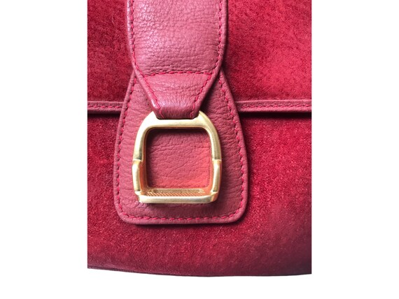 Rare vintage Gucci shoulder bag, red suede Gucci bag - Gem