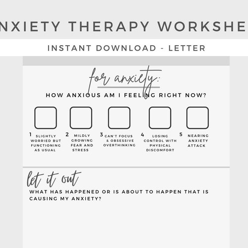 Anxiety Affirmations Worksheet Mental Health Depression - Etsy