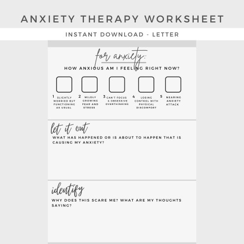 Anxiety Affirmations Worksheet Mental Health Depression - Etsy