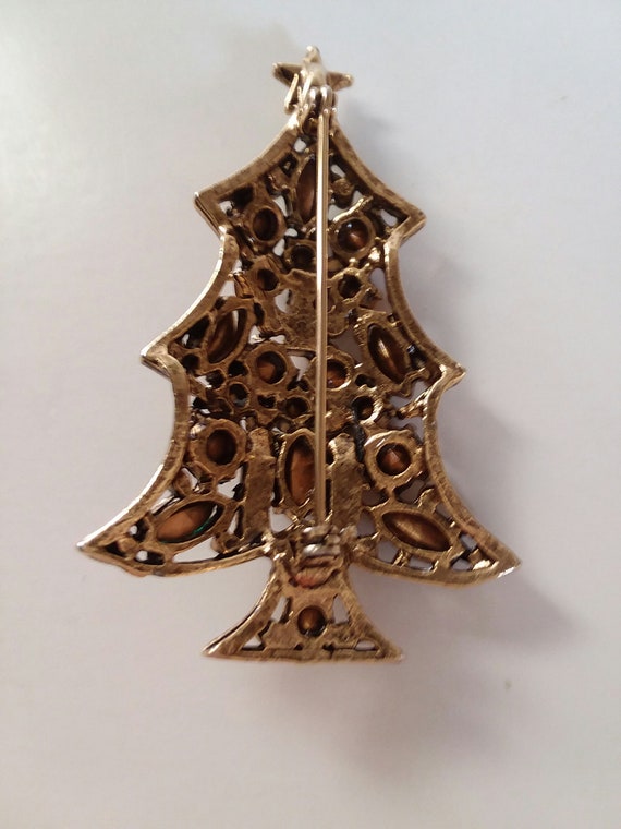 Christmas Tree Vintage Pin - Gem