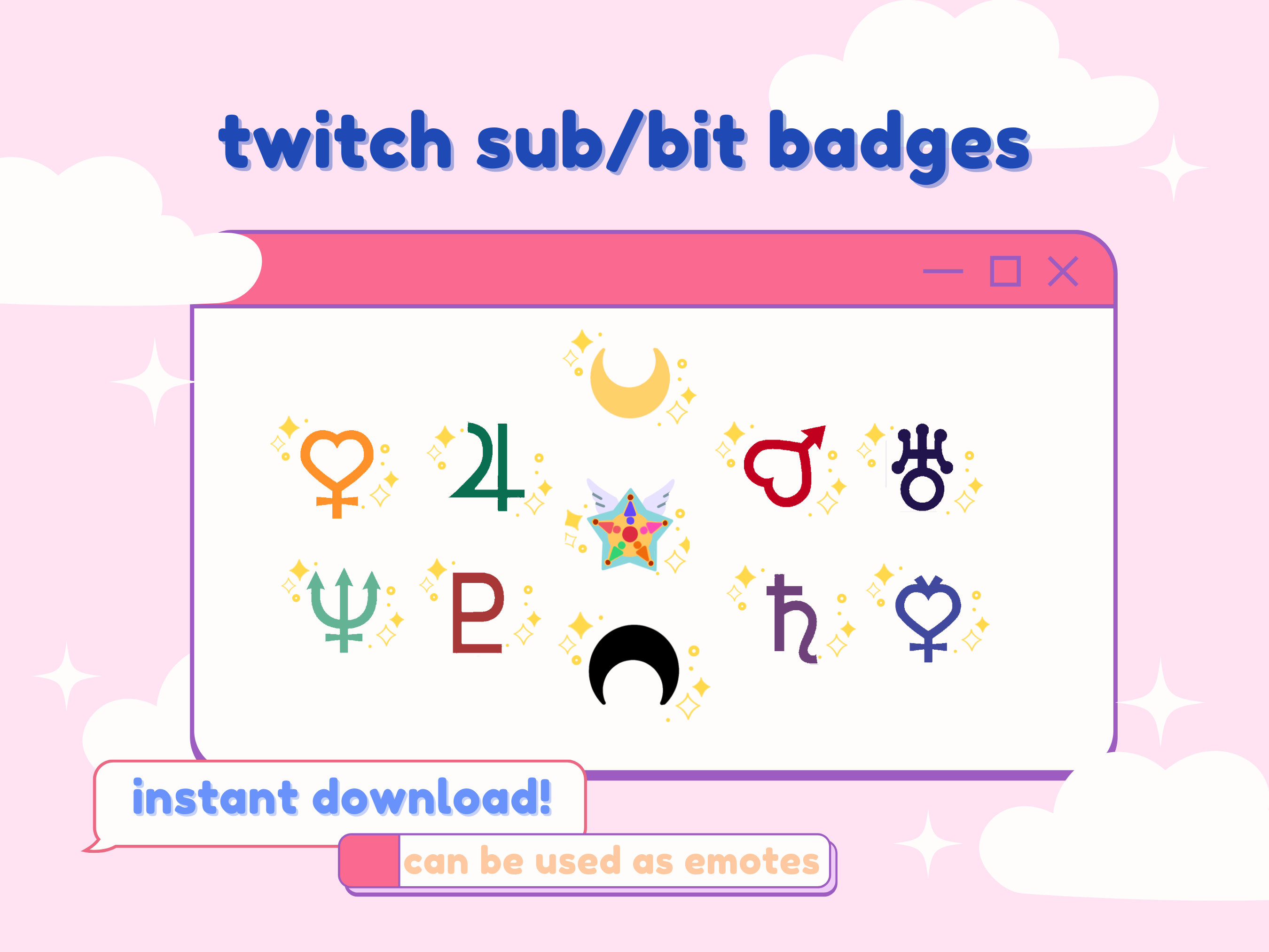 Sailor Senshi Symbols Twitch Sub / Bit Badge - Etsy