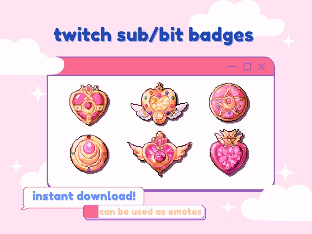 Sailor Moon Compact Twitch Sub / Bit Badges - Etsy