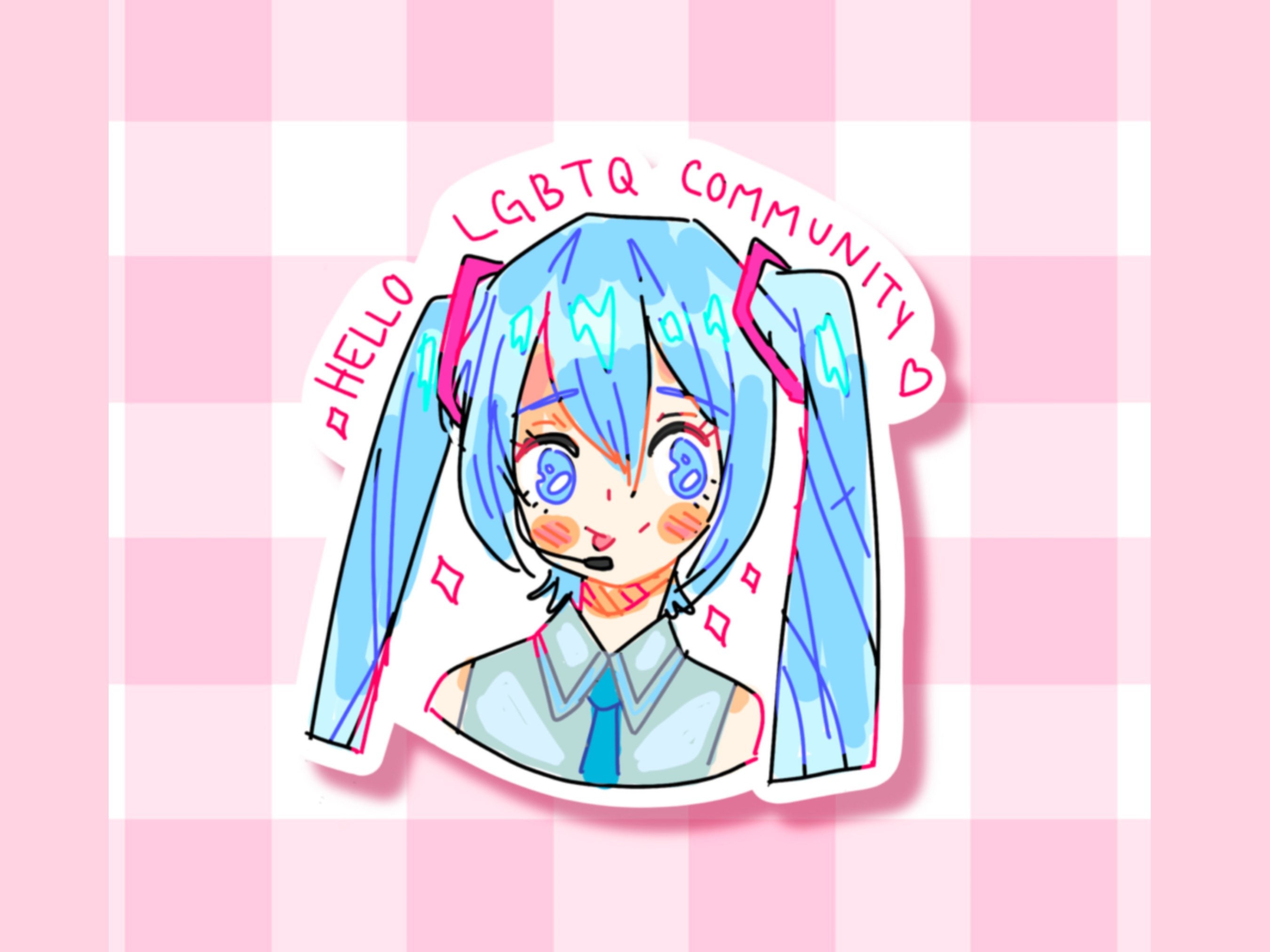 Hatsune Miku Hello LGBTQ Community - Etsy