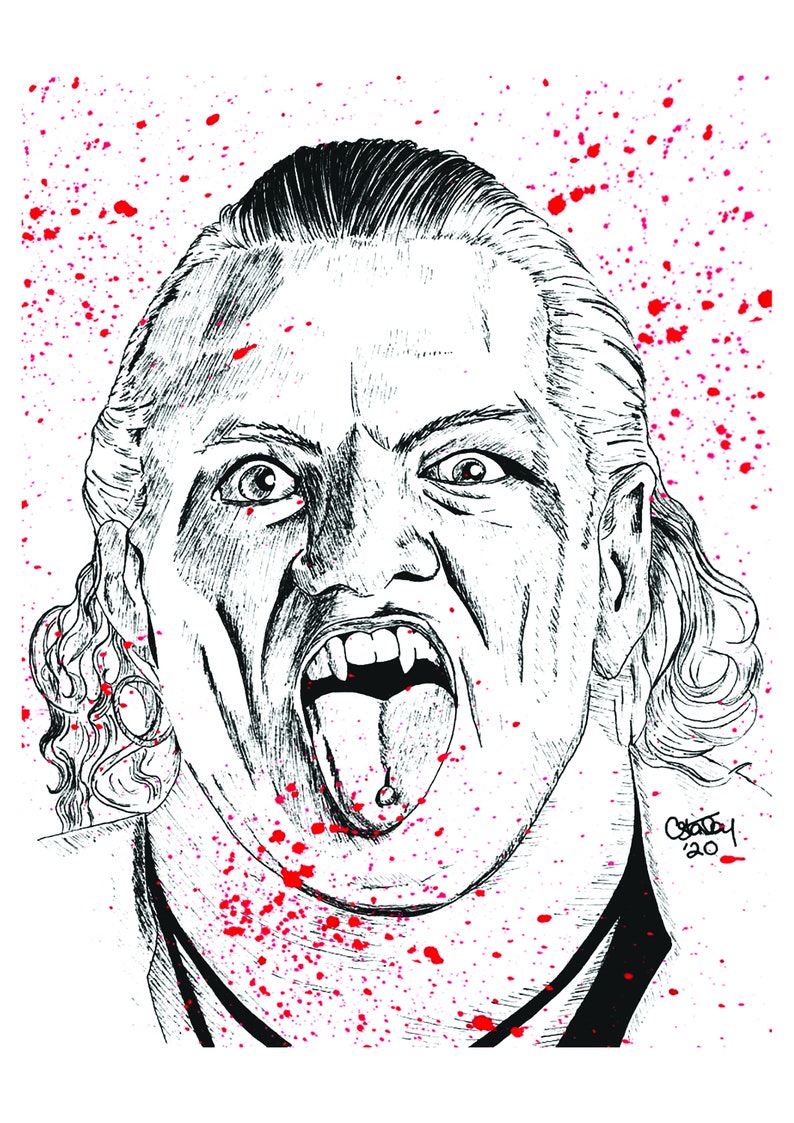 Gangrel Vampire Wrestling Art Print | Wrestler Wall Art | Giclee Print ...