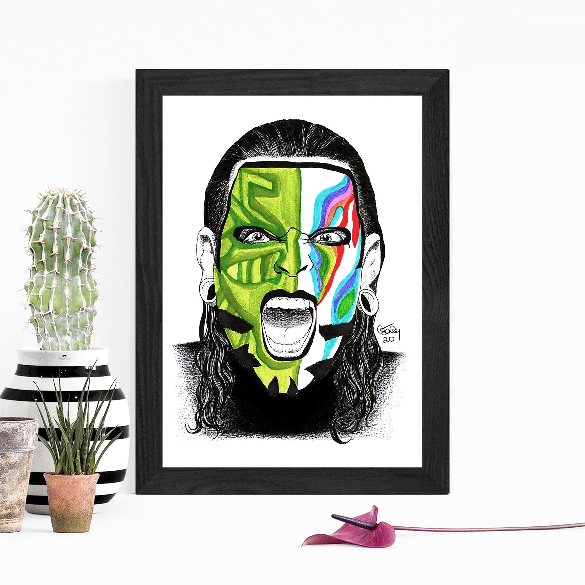 Jeff Hardy Art Print Wrestling Wall Art Giclee Print Unframed A6 or A4 ...