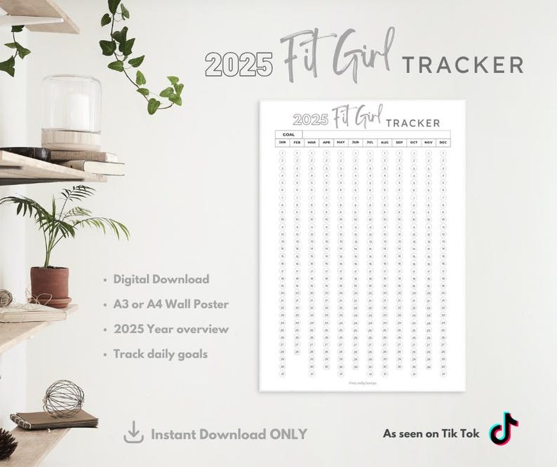 2025 Fit Girl Wall Habit Tracker - Etsy