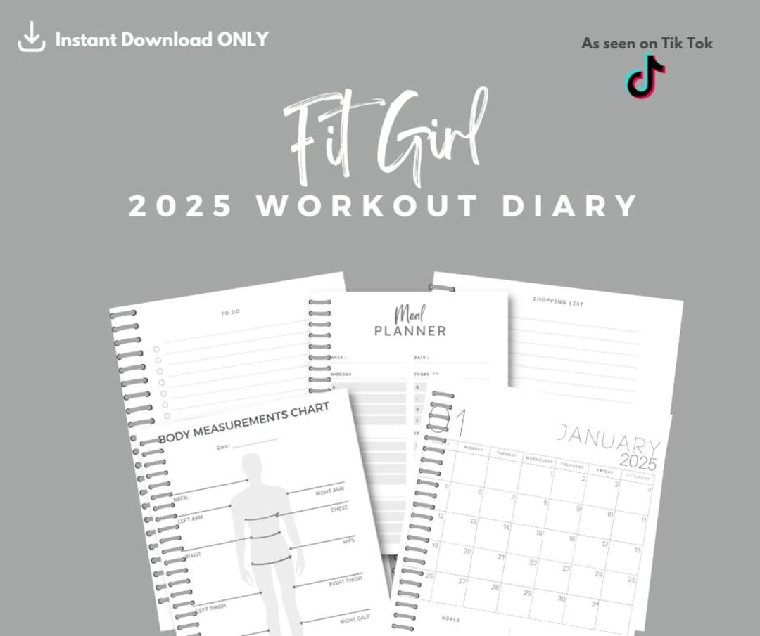2025 Fit Girl Workout Diary Digital Planner - Etsy
