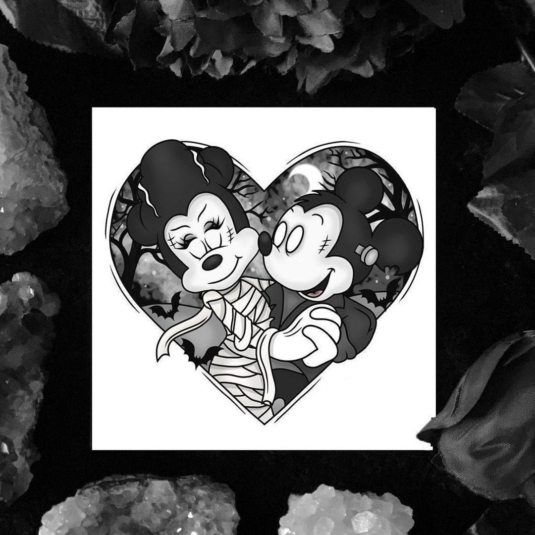 Minnie & Mickey Mouse Frankenstein Art Print - Etsy