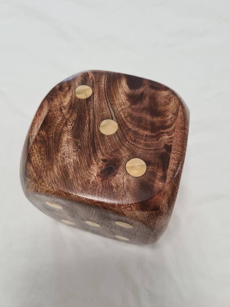 Large Wooden Game Cube With Copper Dots. Handmade,wooden Cube ...