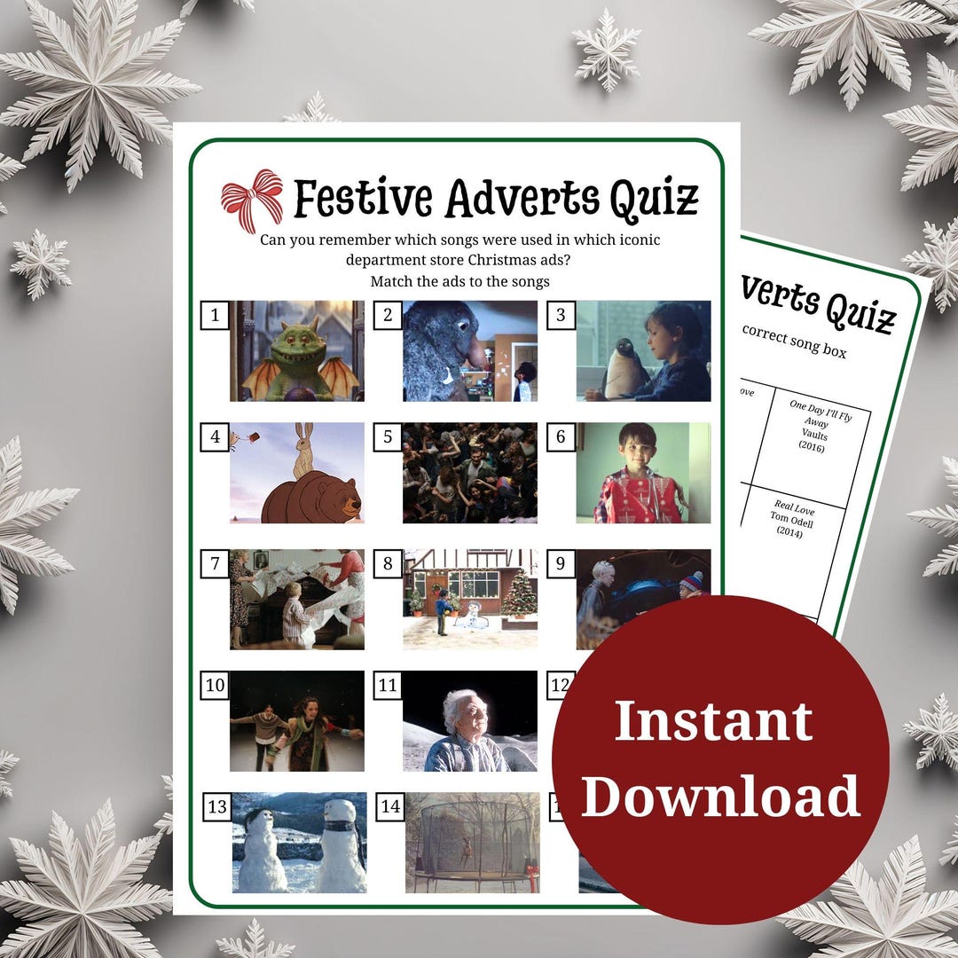 Christmas Quiz Photos Picture Round Game Festive Adverts - Etsy