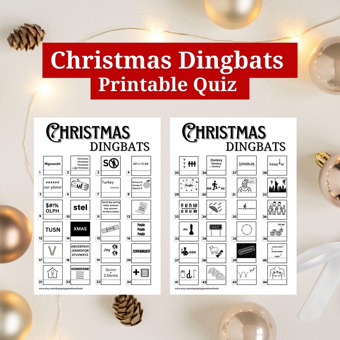 Christmas Quiz Dingbats Downloadable Xmas Puzzle Photo Round - Etsy ...