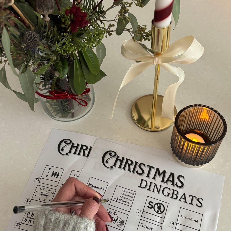 Christmas Party Quiz Dingbats Printable Downloadable Xmas Puzzle Photo ...