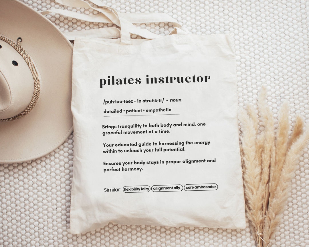 Pilates Tote Bag, Pilates Instructor Definition Bag, Cute Gift for ...
