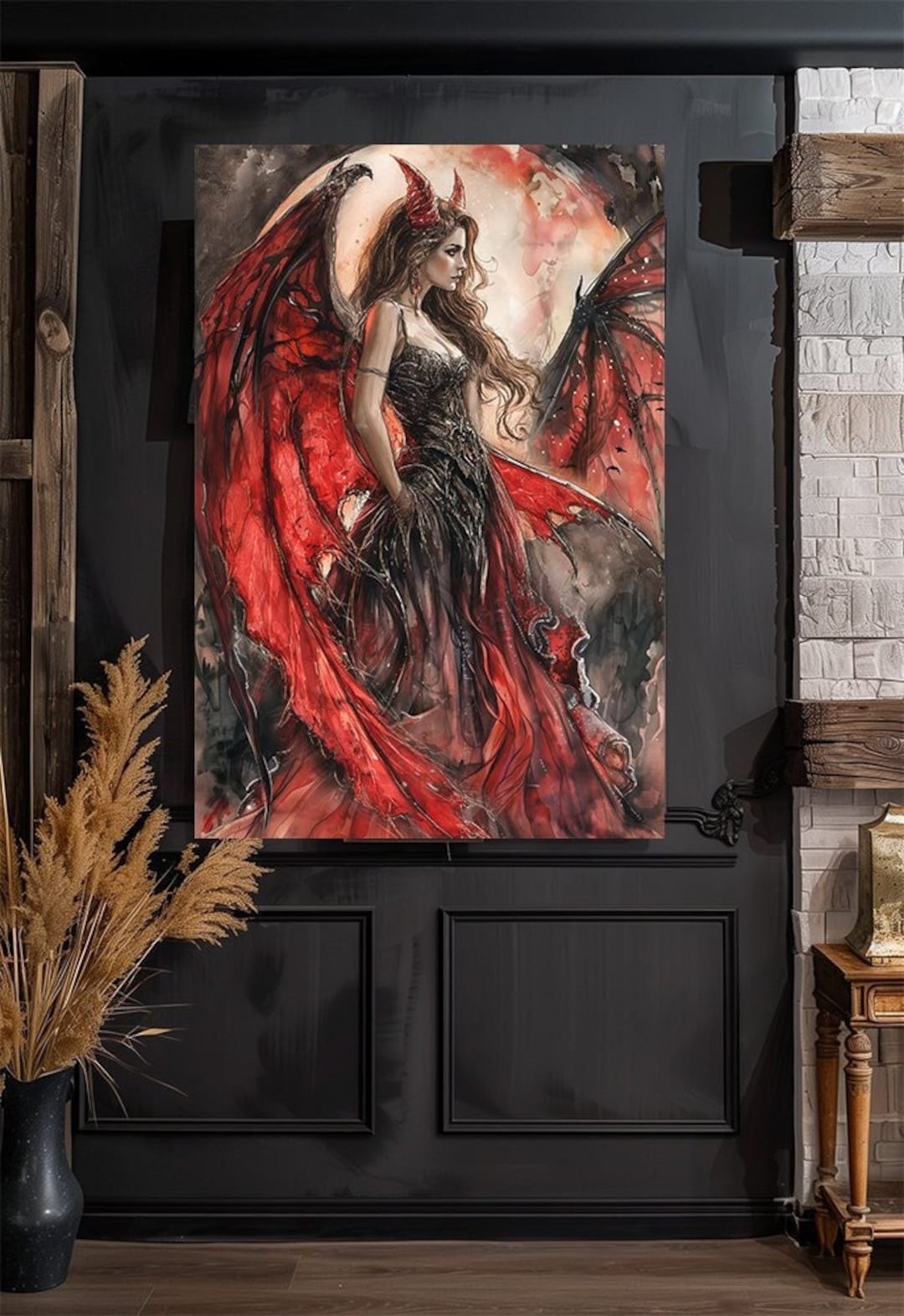 Lilith, Lustful Woman, Demon Woman, Dark Goddess, Demon Mother, Succubus, Fanart, Watercolor Art ...