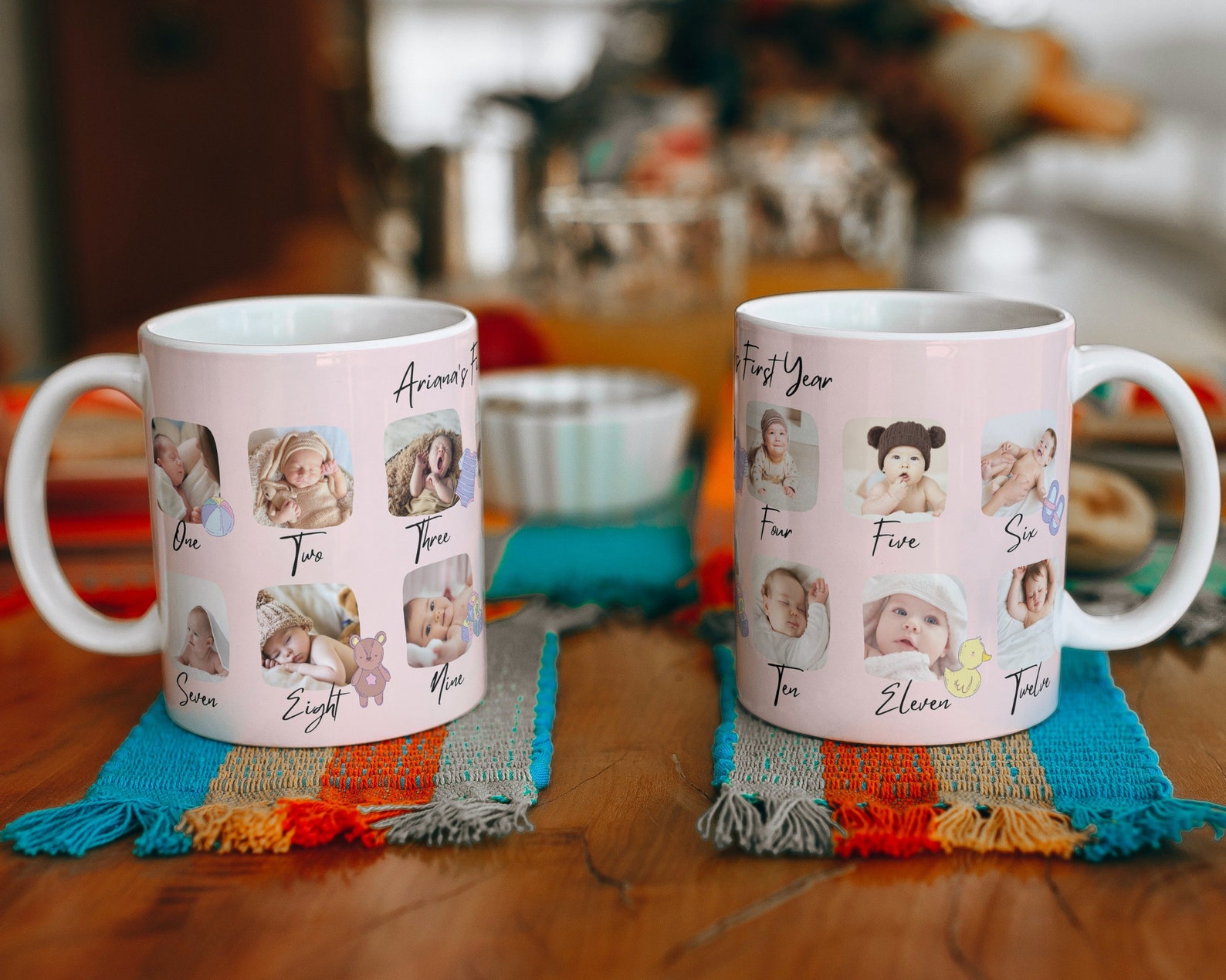 Baby First Year Personalized Mug Newborn Photo Coffee Mug | Etsy