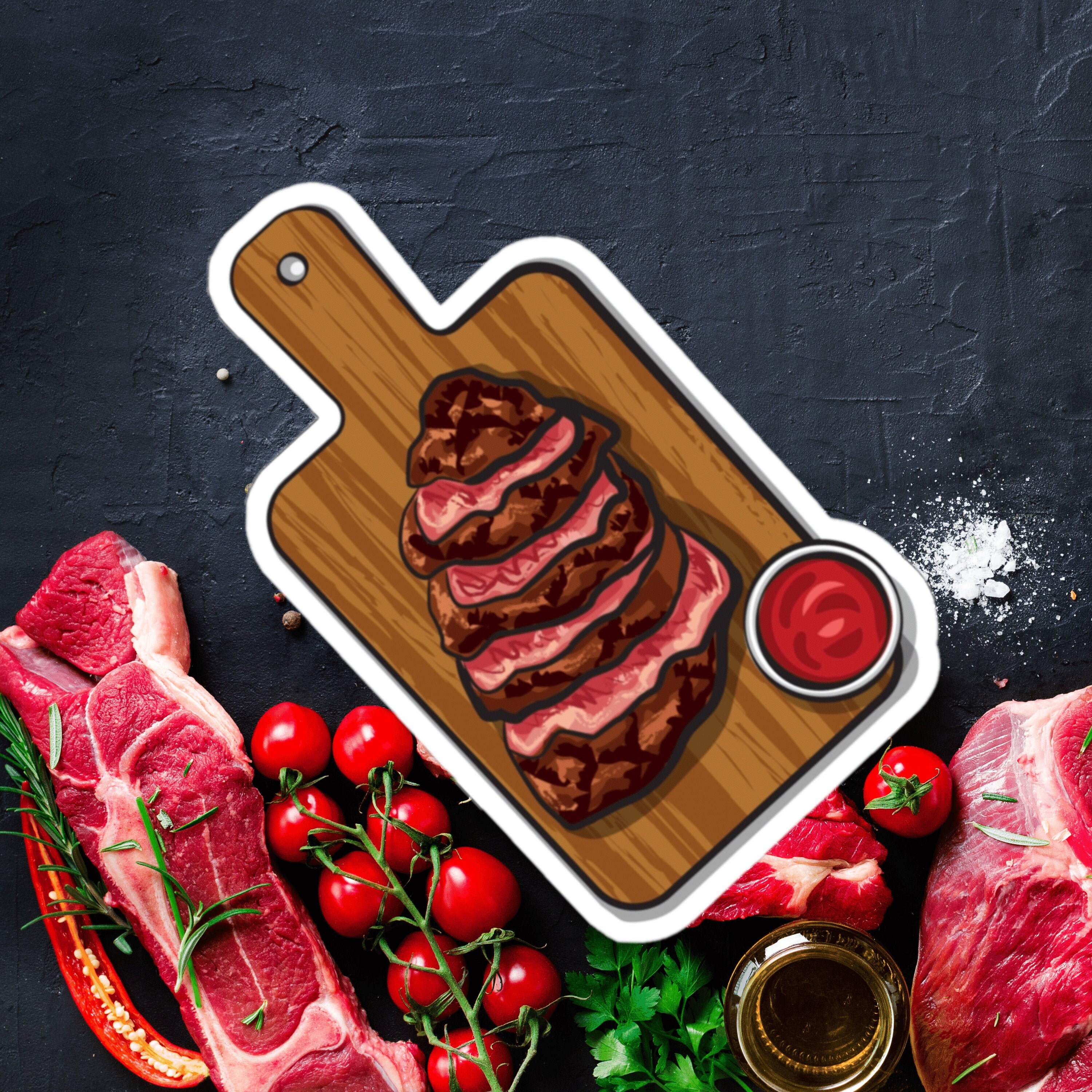 Steak Sticker Meat Sticker BBQ Decal Laptop Vinyl Food | Etsy