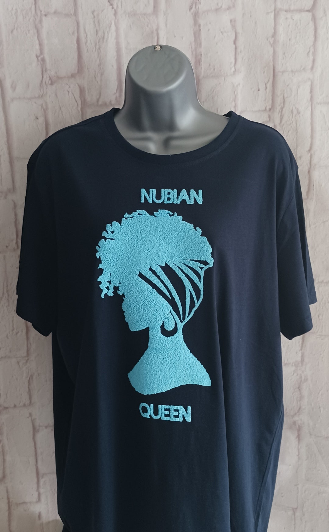 Navy Blue Round Neck Nubian Queen T-shirt - Etsy
