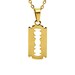 Gold Razor Blade Pendant Necklace in Stainless Steel - Etsy