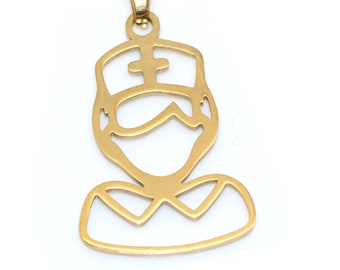 Gold Nurse Cap Necklace Golden Hospital Hat Pendant Nursing | Etsy