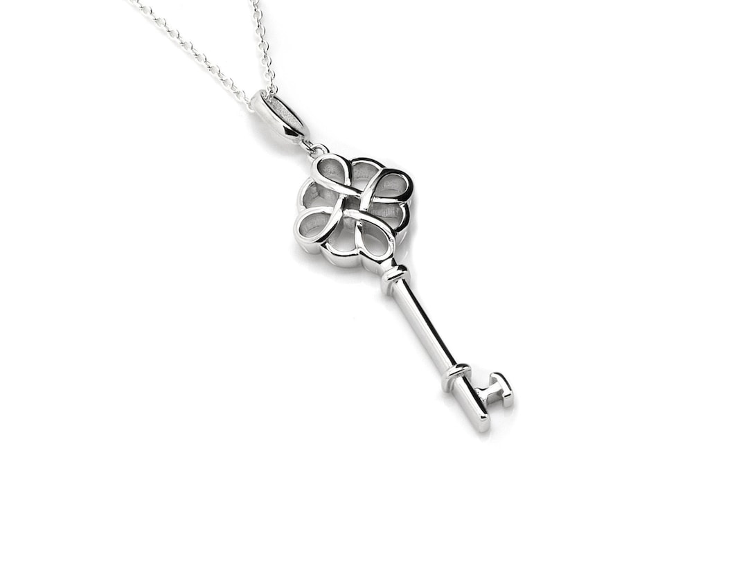 Sterling Silver Skeleton Key Pendant Necklace - Etsy