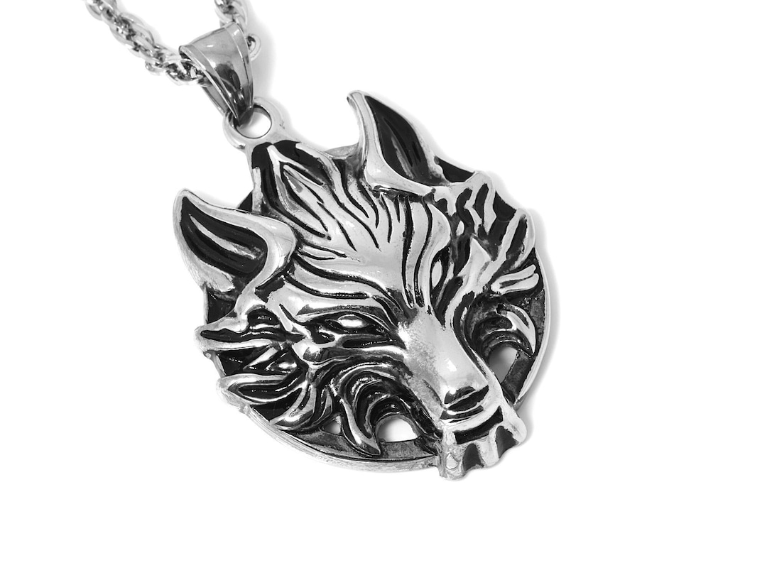 Wolf Head Necklace, Werewolf Pendant, Animal Jewelry in Stainless Steel ...