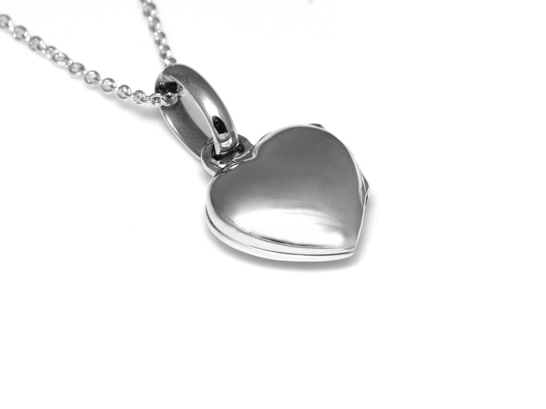 Sterling Silver Small Heart Locket Necklace With a Tiny Space Inside ...