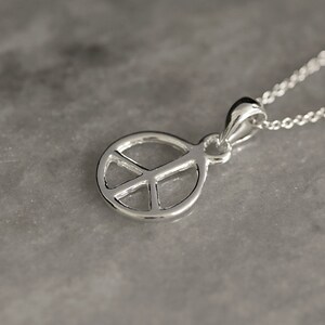 Peace Sign Charm Necklace, 925 Sterling Silver Pendant Including Chain ...