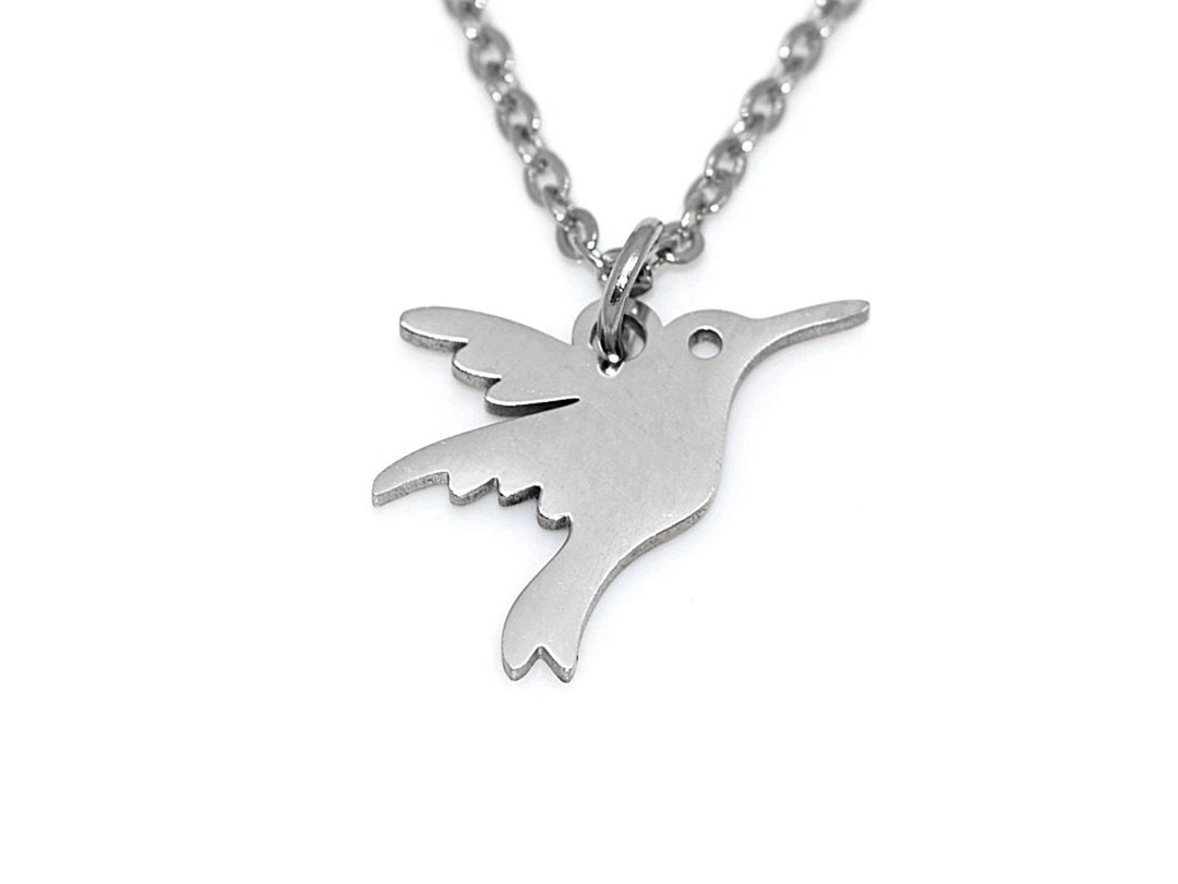 Small Hummingbird Necklace, Bird Charm, Animal Jewelry - Etsy