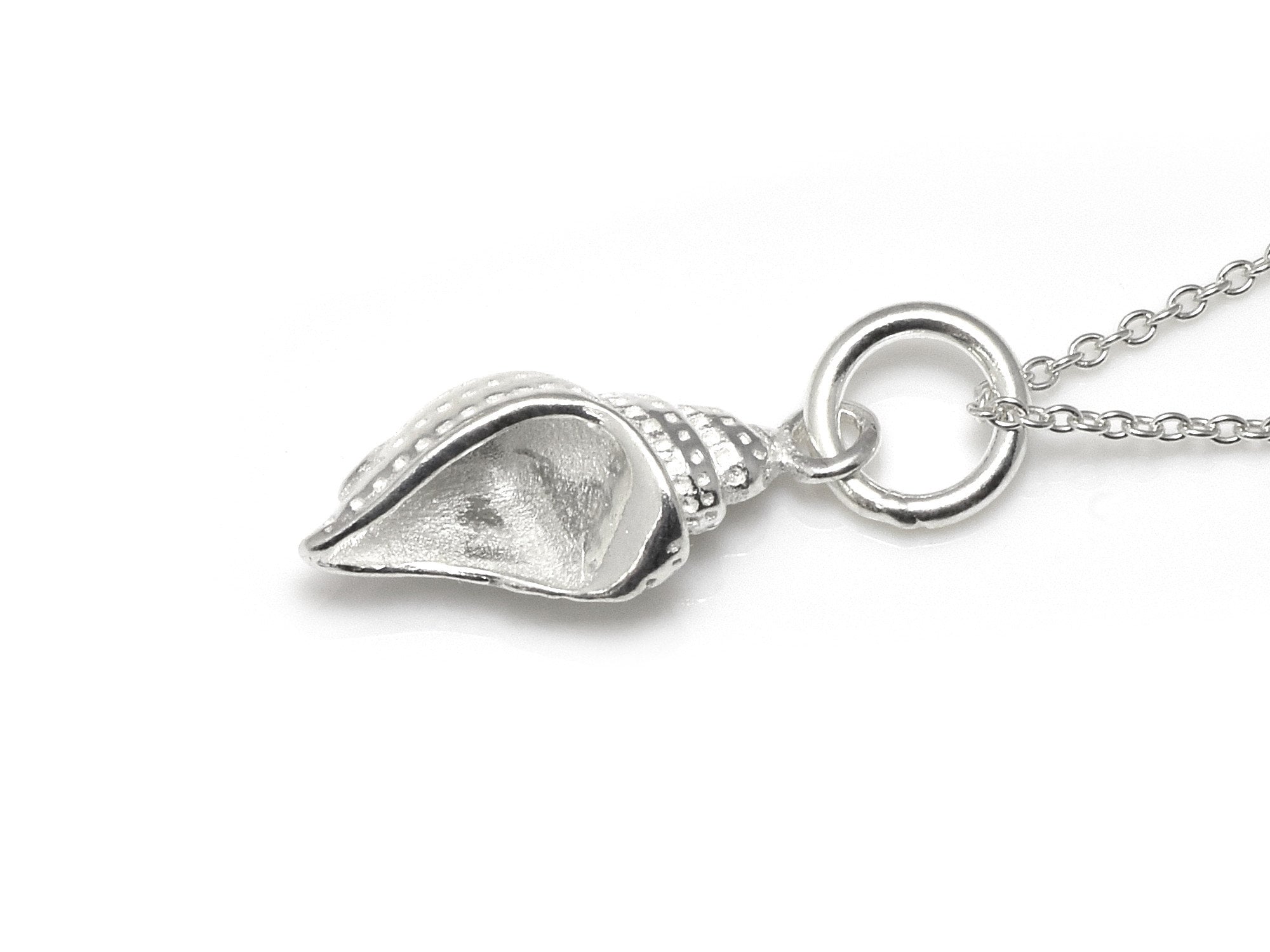 Sterling Silver Sea Shell Necklace, Small Conch Seashell Charm, Beach ...