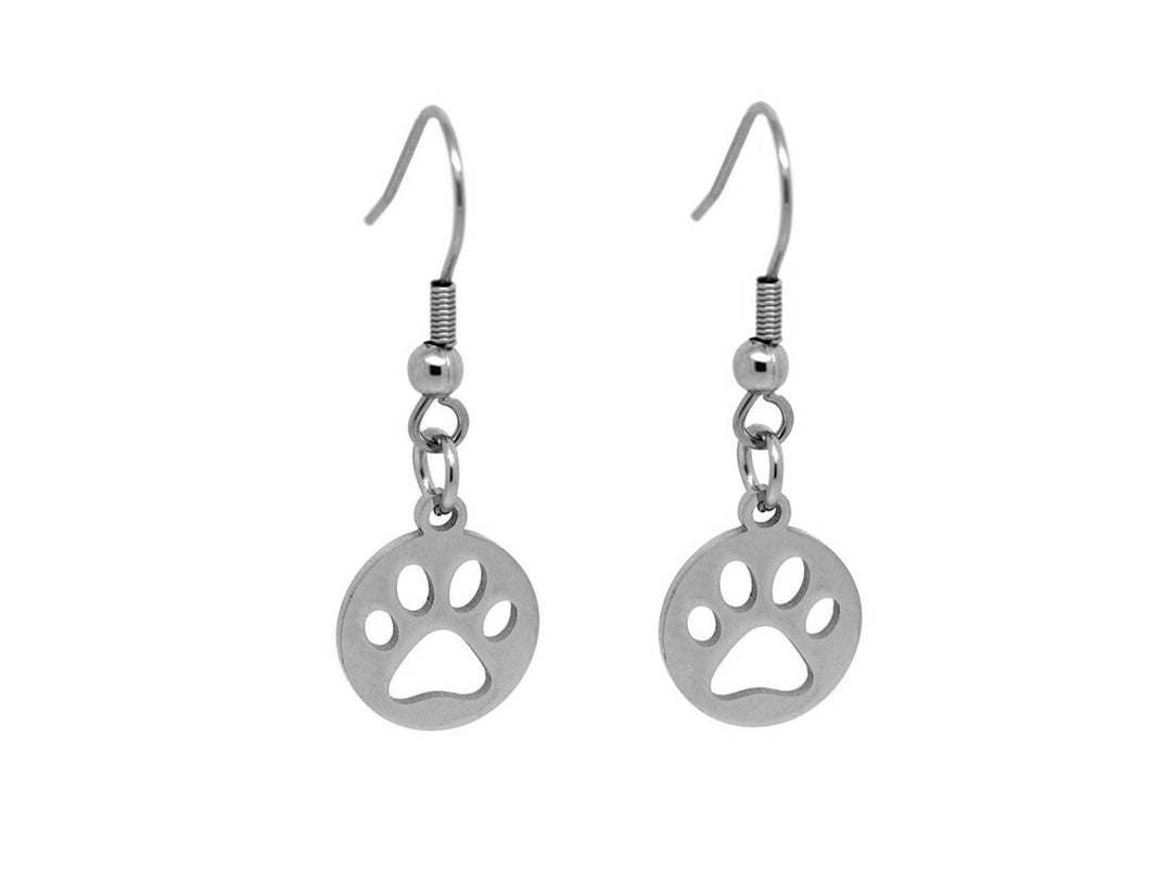 Dog Paw Earrings, Canine Tracks Charms, K9 Footprint Jewelry - Etsy