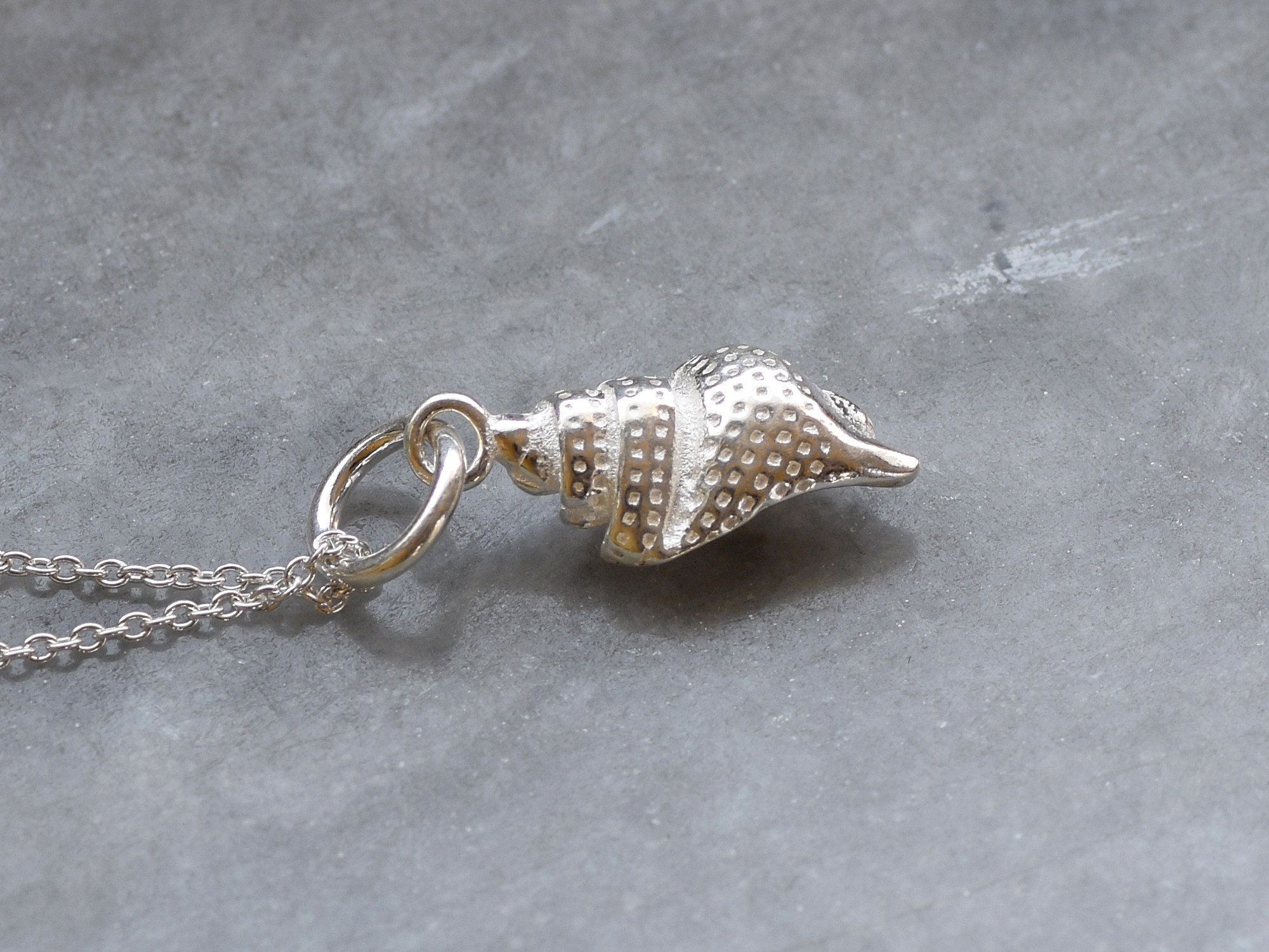 Sterling Silver Sea Shell Necklace Small Conch Seashell | Etsy