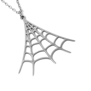 Spider Web Necklace, Halloween Pendant, Scary Jewelry in Stainless ...