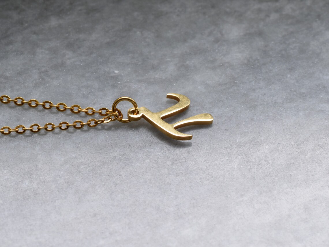 Gold Pi Necklace, Golden Greek Letter Symbol Charm, Mathematician ...