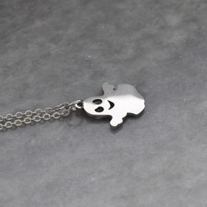 Ghost Necklace in Stainless Steel, Spooky Pendant, Halloween Jewelry - Etsy