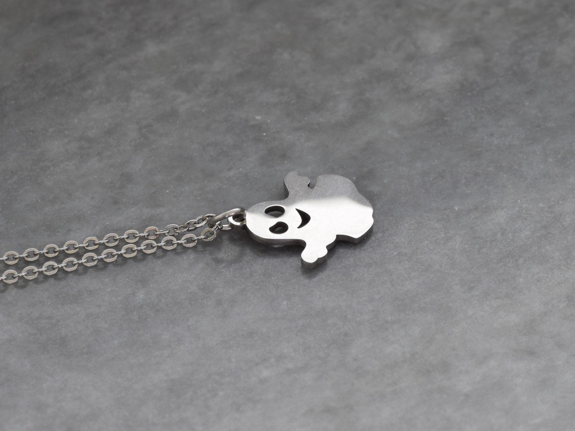Ghost Necklace in Stainless Steel Spooky Pendant Halloween - Etsy