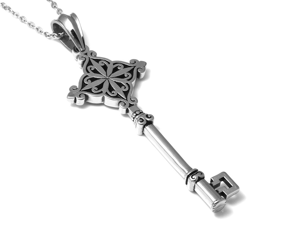 Big Skeleton Key Necklace, Unlock Doors Jewelry in Stainless Steel - Etsy