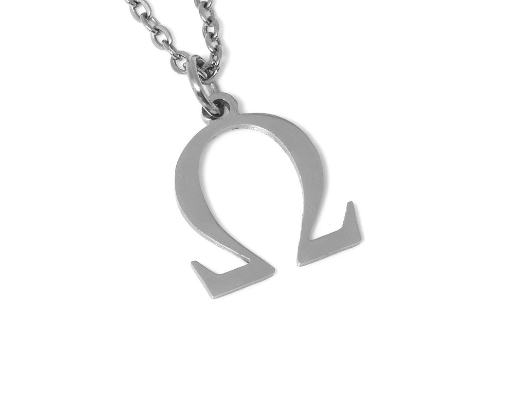 Omega Necklace, Greek Letter Pendant, Ohm Resistance Symbol Jewelry in ...