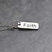 Faith Tag Necklace in Stainless Steel, Letter Text Pendant, Word ...