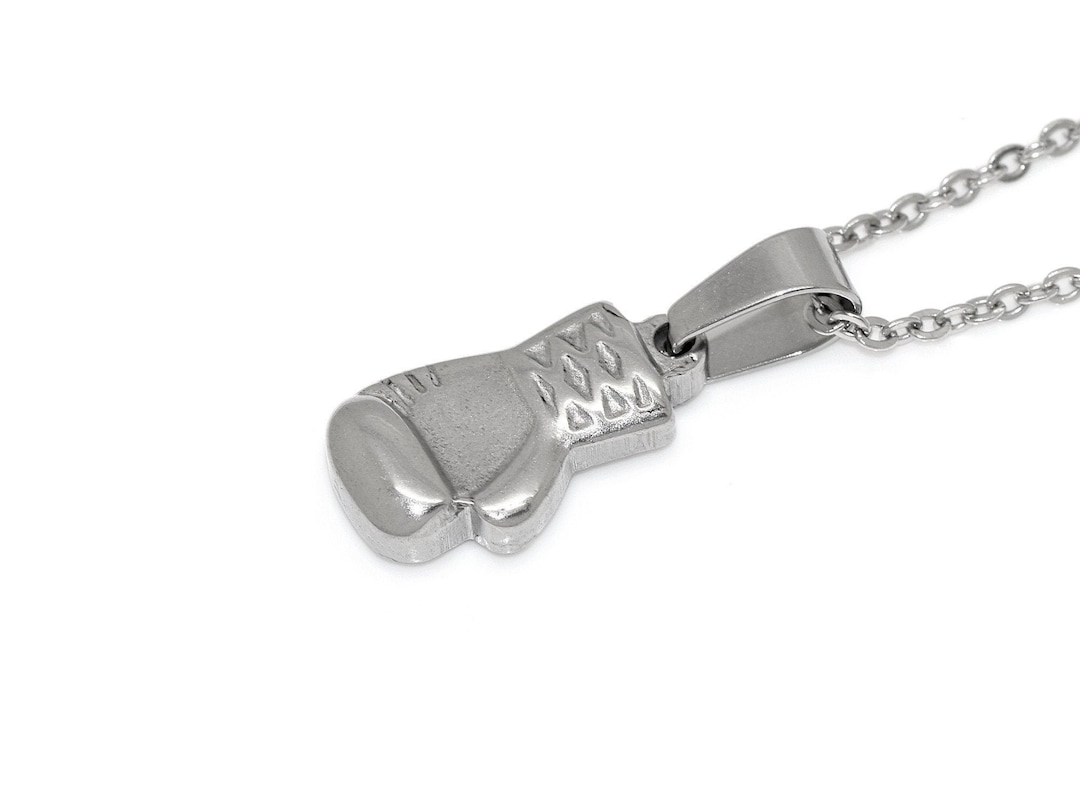 Boxing Glove Necklace in Stainless Steel, Muai Thai Pendant, Sport ...