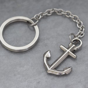 Stainless Steel Anchor Keychain With 25 Mm Key Ring - Etsy