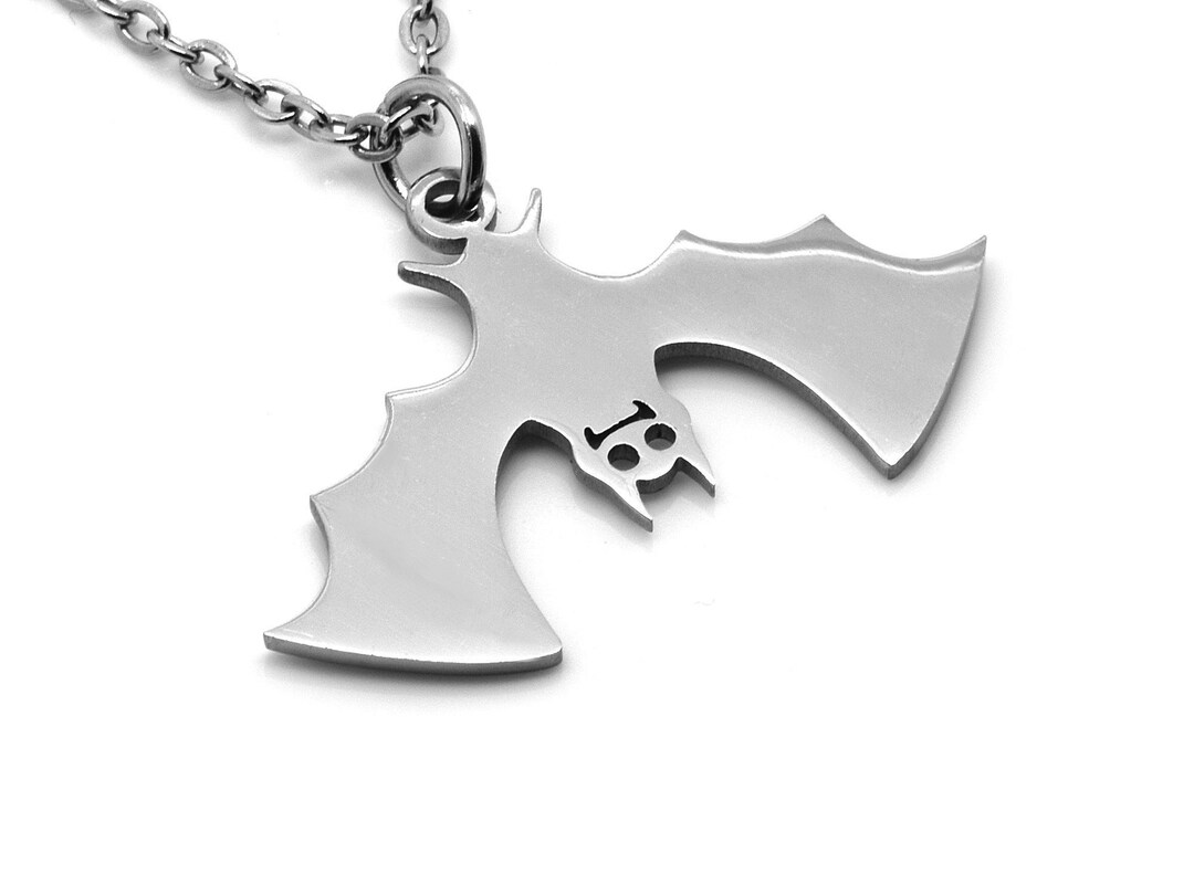 Hanging Bat Necklace in Stainless Steel, Tarnish Free Halloween ...