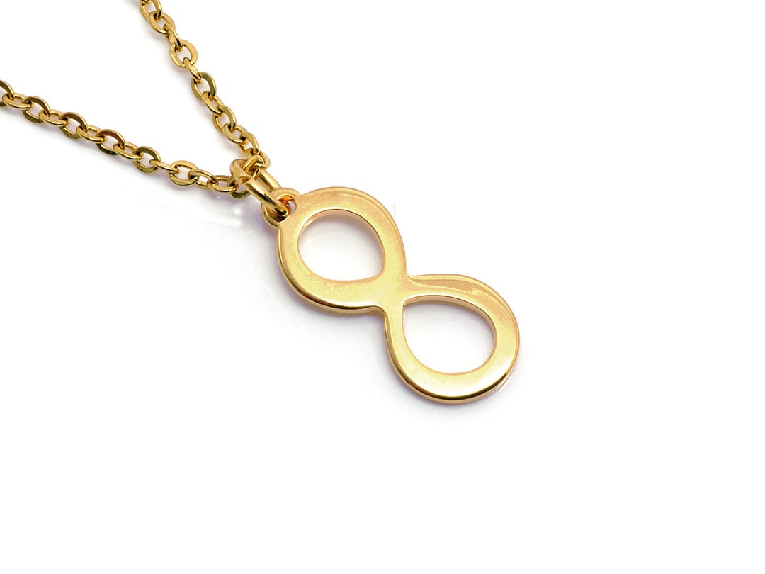Gold Infinity Loop Necklace, Vertical Endless Symbol Pendant Jewelry - Etsy