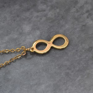 Gold Infinity Loop Necklace, Vertical Endless Symbol Pendant Jewelry - Etsy