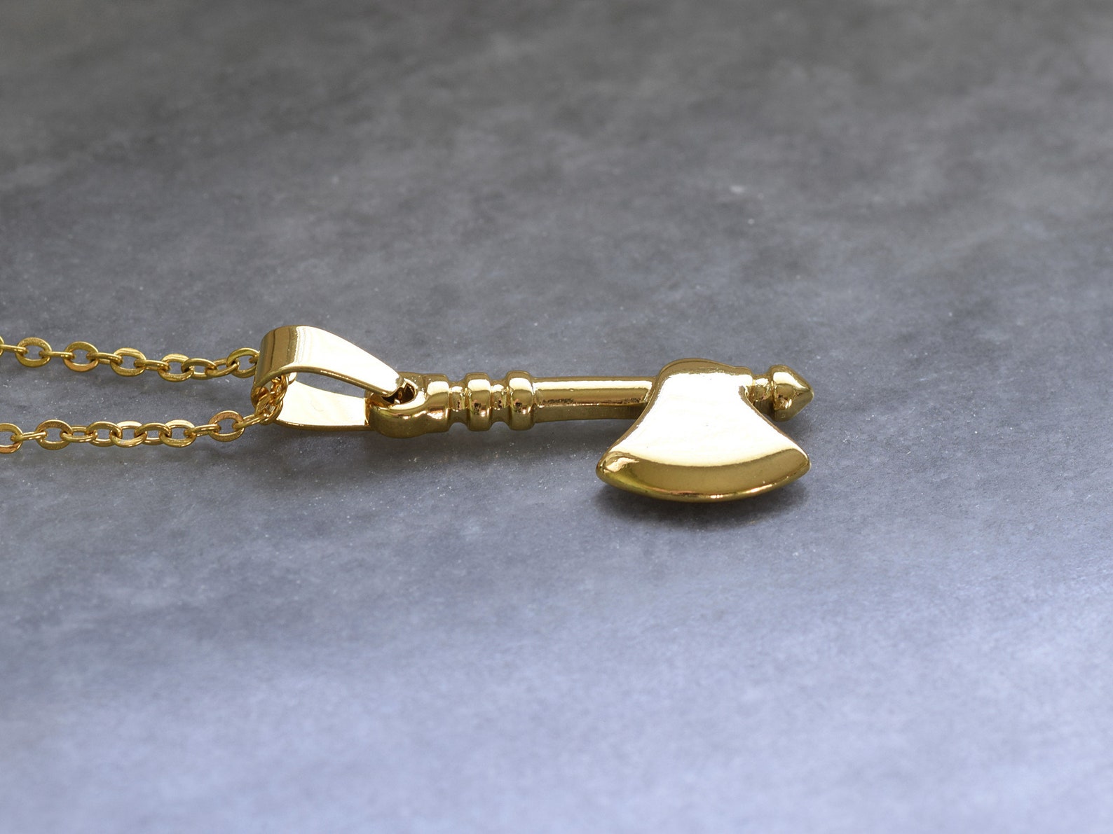 Golden Axe Pendant Necklace, Gold Hatchet Stainless Steel Jewelry - Etsy