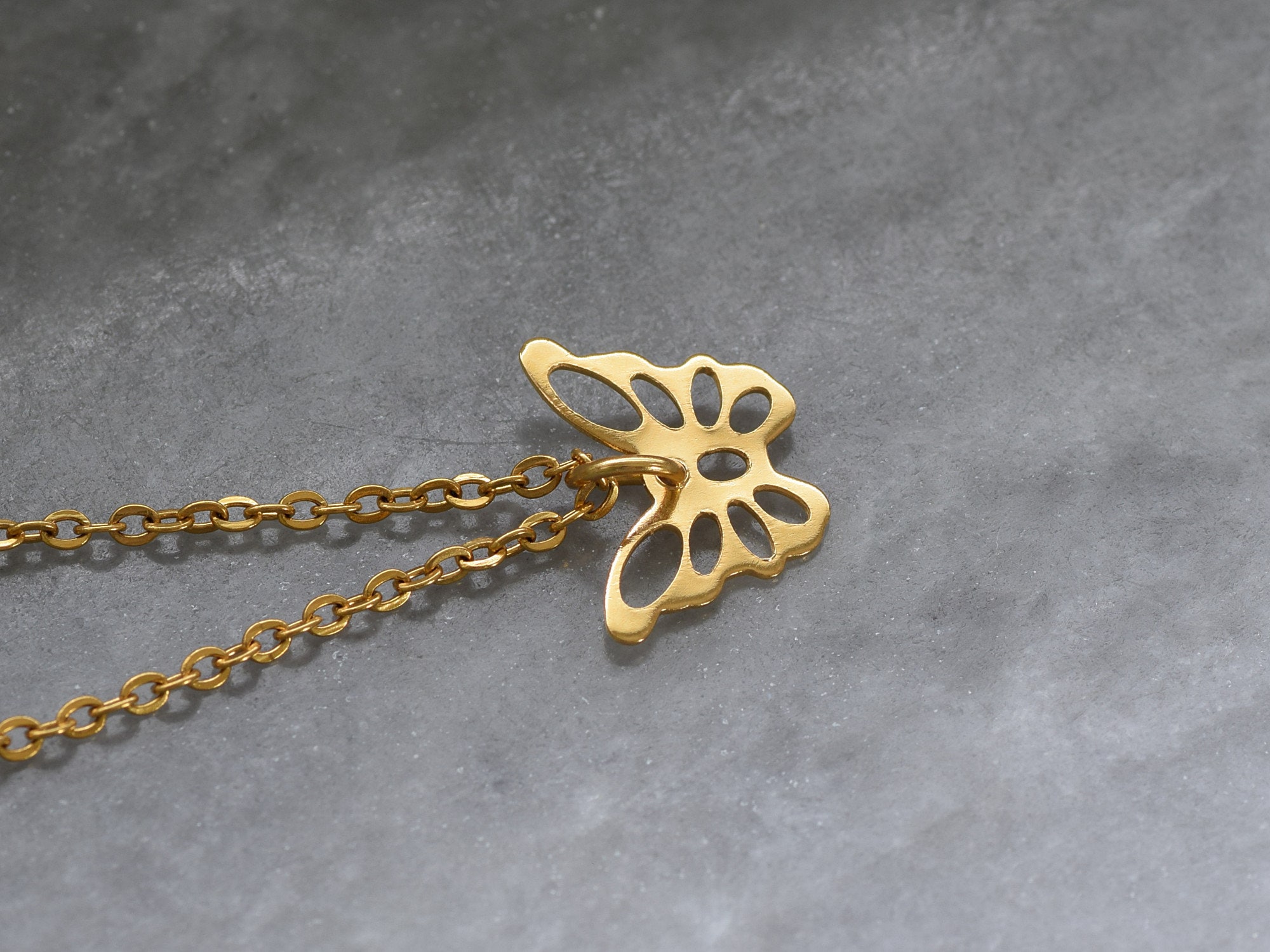 Small Gold Butterfly Necklace Insect Charm Animal Jewelry in - Etsy
