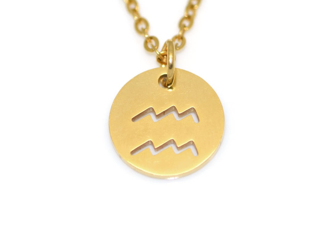 The Water Bearer Necklace, Aquarius Charm, Zodiac Star Constellation ...