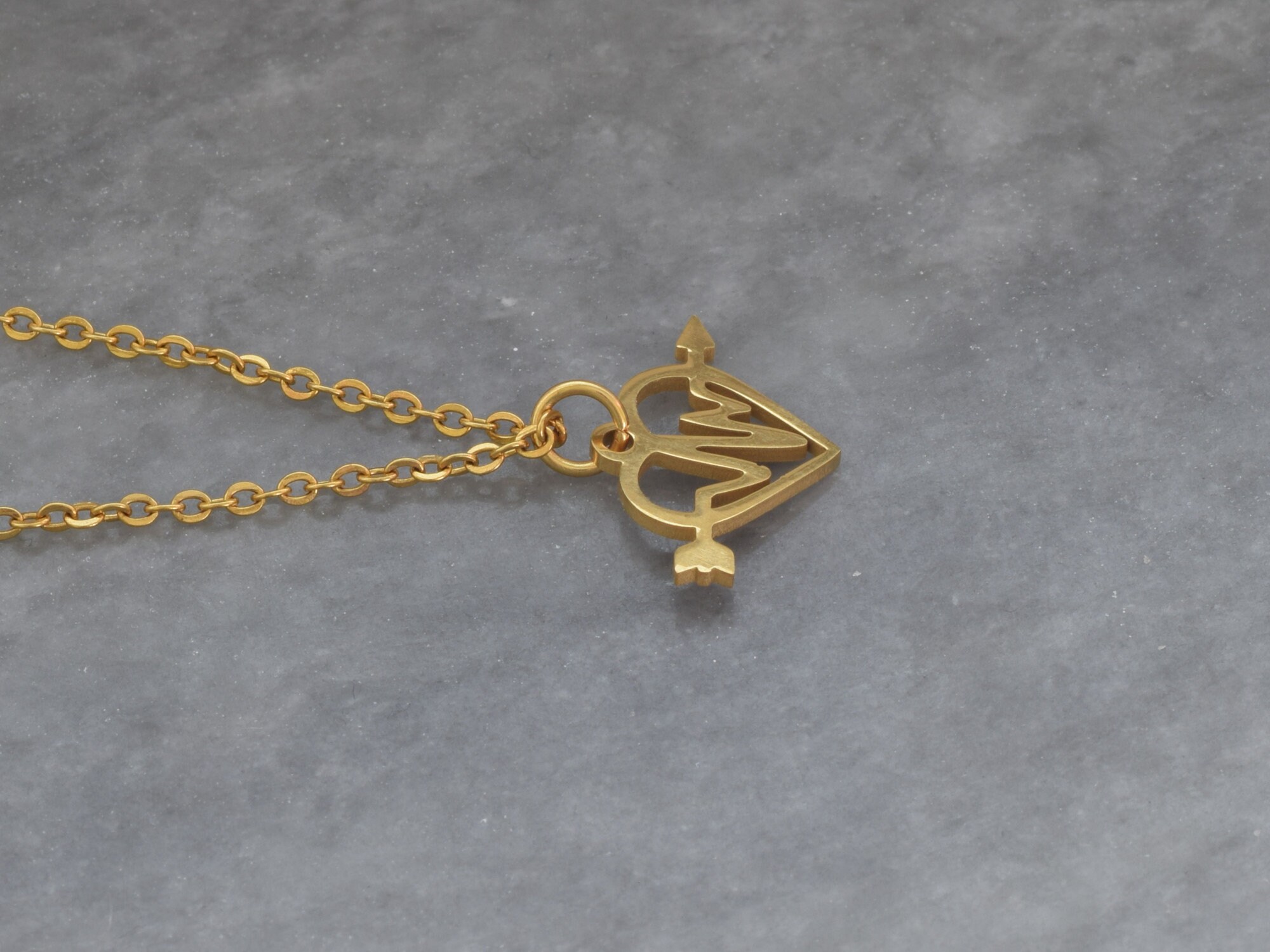 Gold EKG Arrow Heart Necklace, Electrocardiogram Love Pendant, Nurse ...