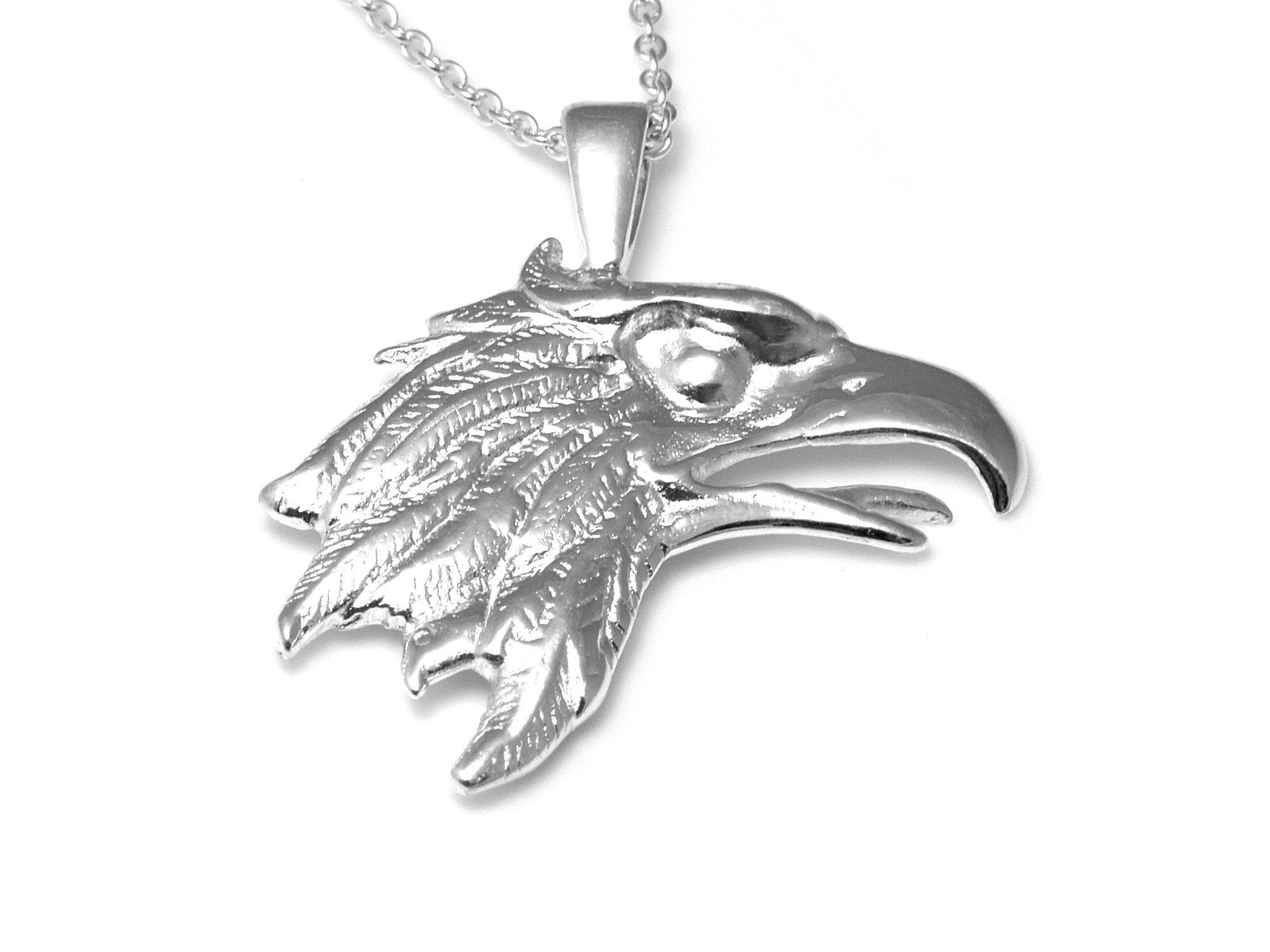 Eagle Head Necklace in 925 Sterling Silver Bird Jewelry | Etsy
