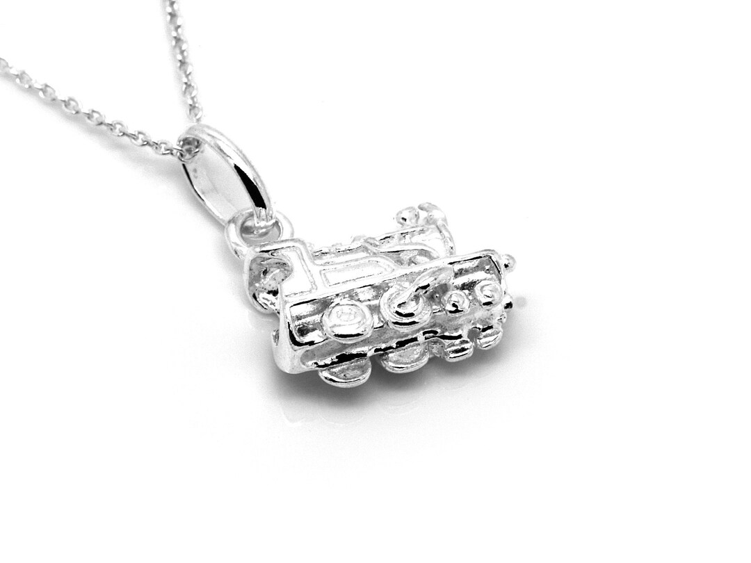 Sterling Silver Train Necklace, Locomotive Pendant, Railway Jewelry - Etsy